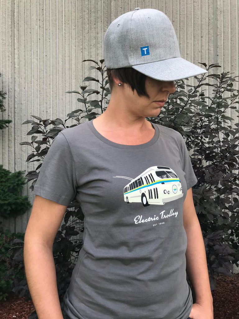 Vintage Electric Trolley Bus T-Shirt, Women's - Coal Grey ...